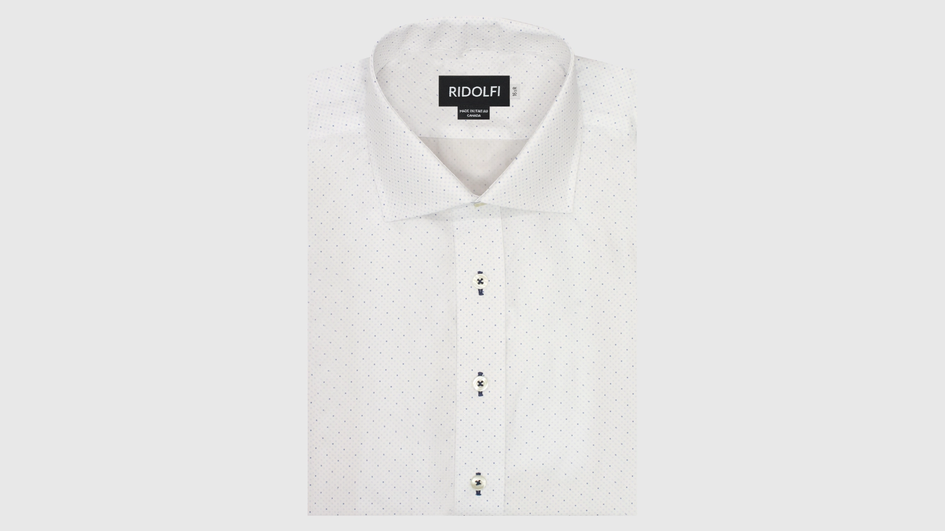 Men's White Dotted Dress Shirt | Ridolfi Shirts